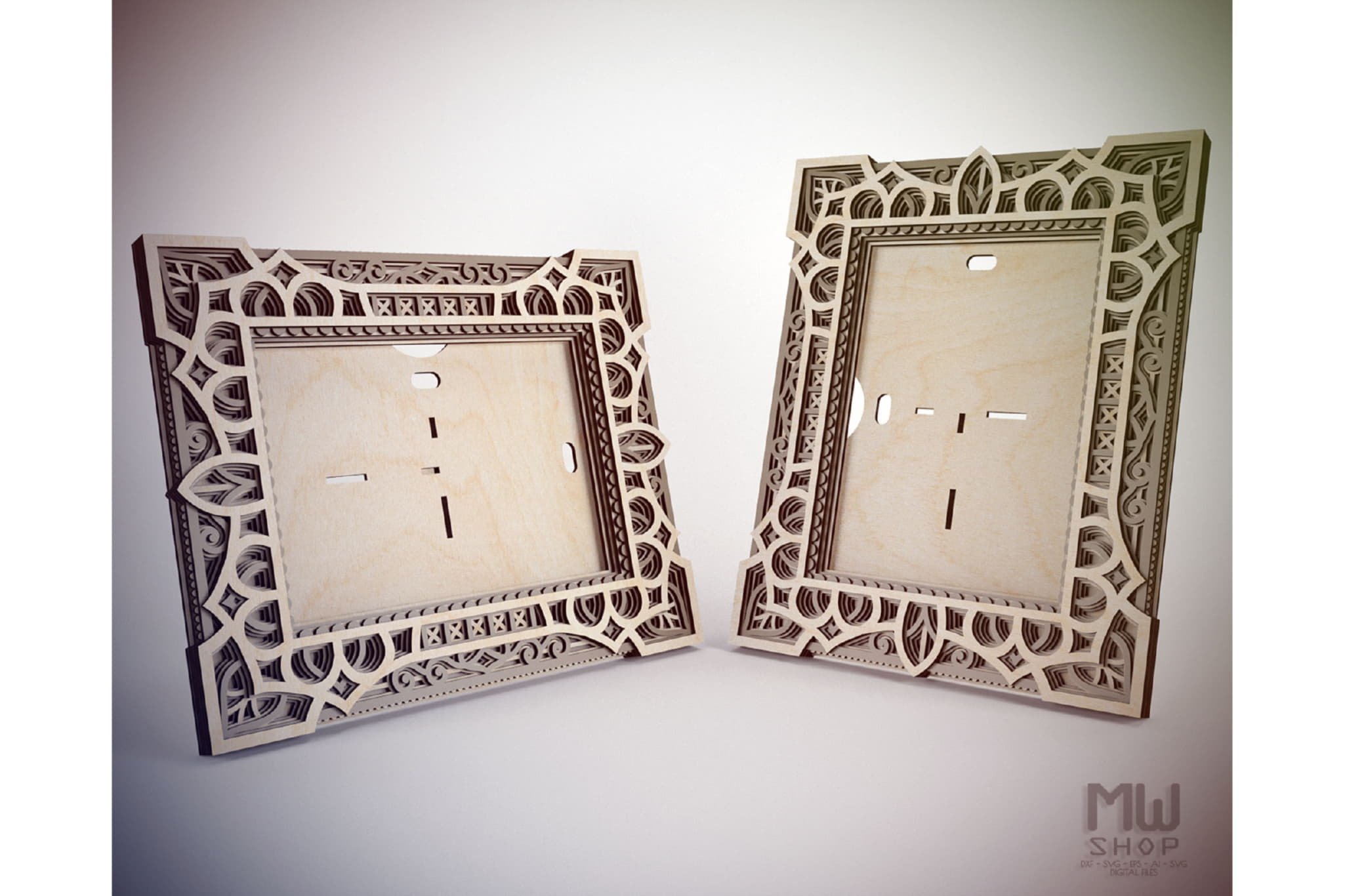 F17 - Multilayer Photo Frame, Laser Cut 5x7 Photo Frame DXF (580018 ...