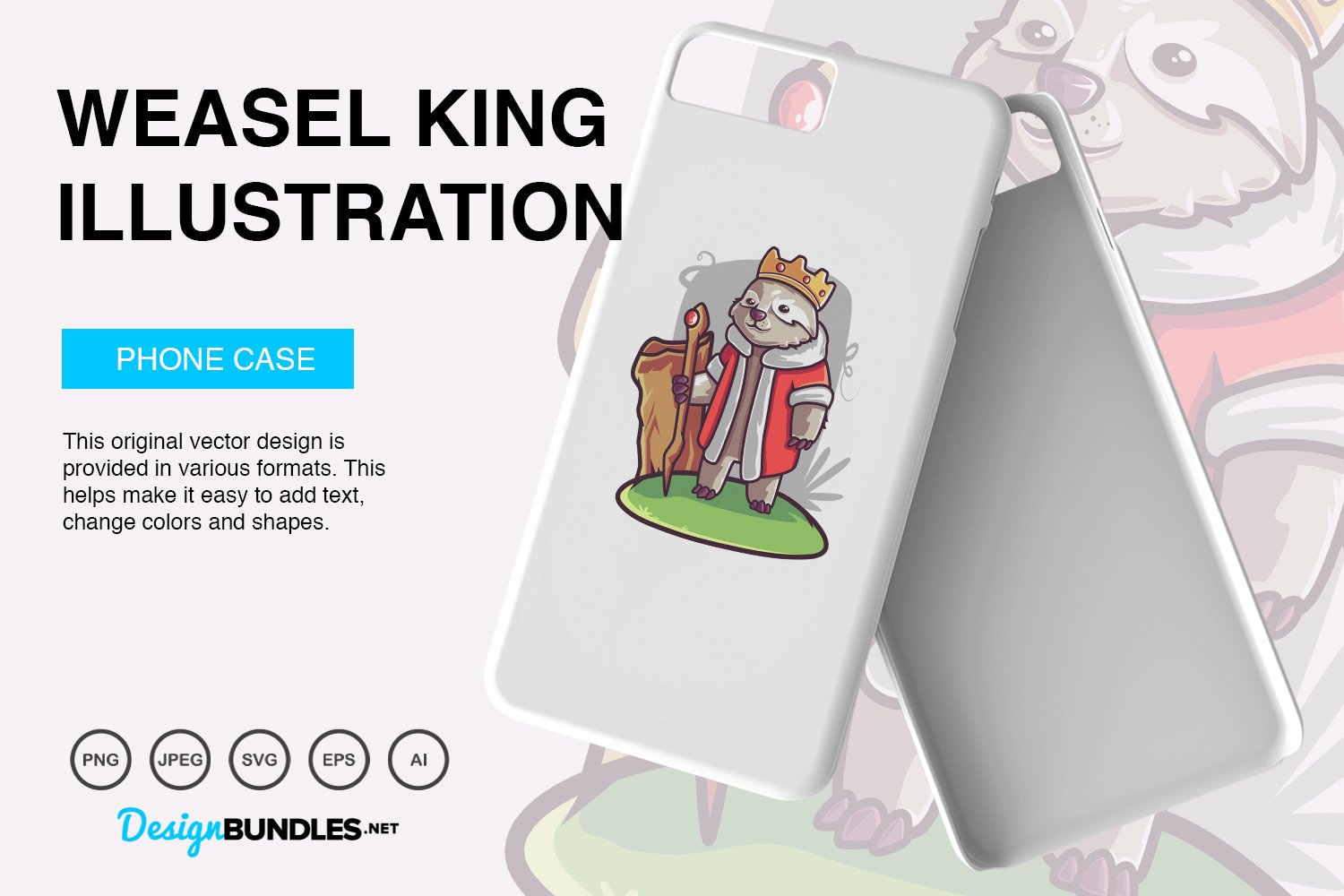 Weasel King Vector Illustration