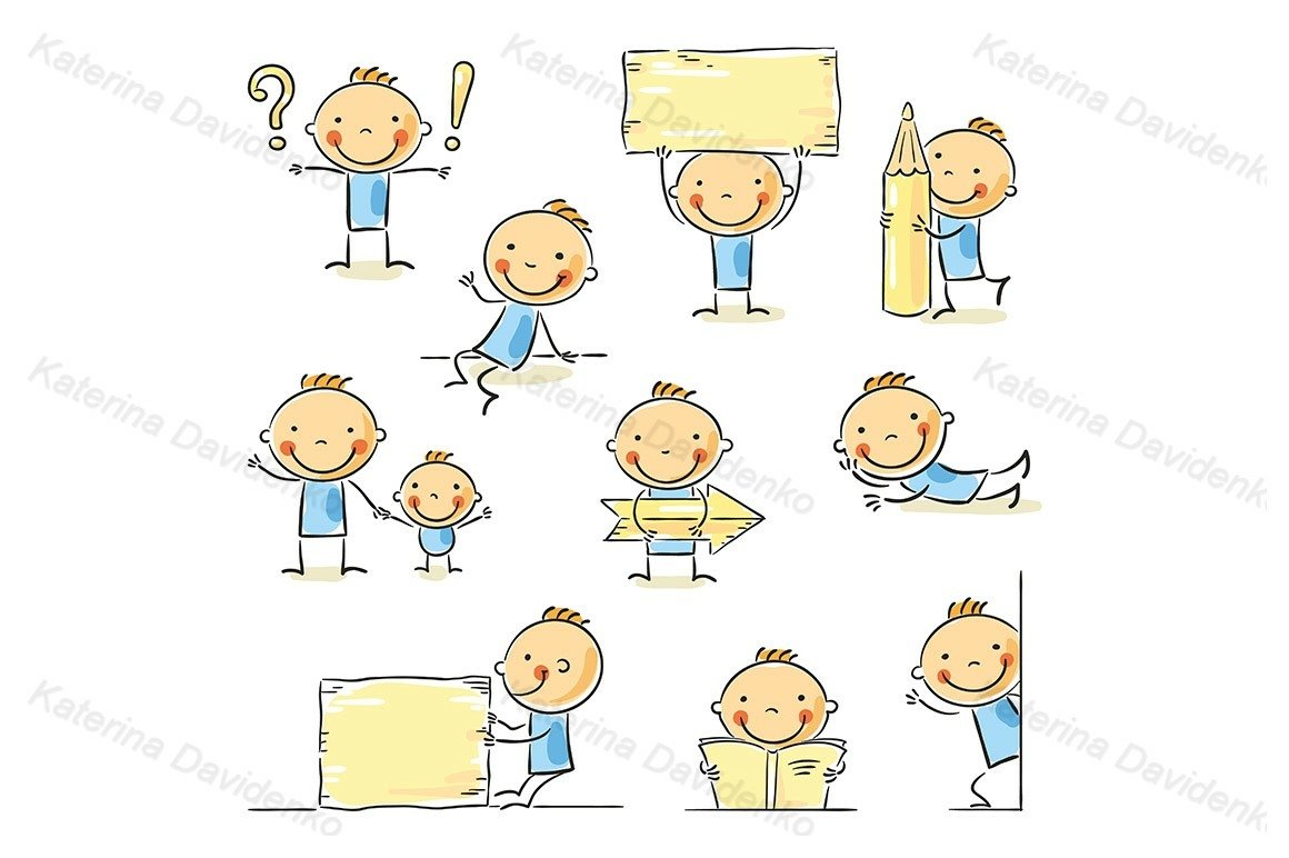 Stick figure cartoon character (1211053) | Illustrations | Design Bundles