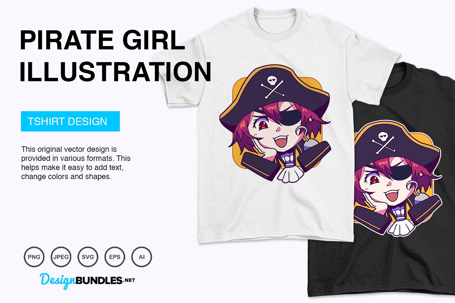 Pirate Girl Vector Illustration