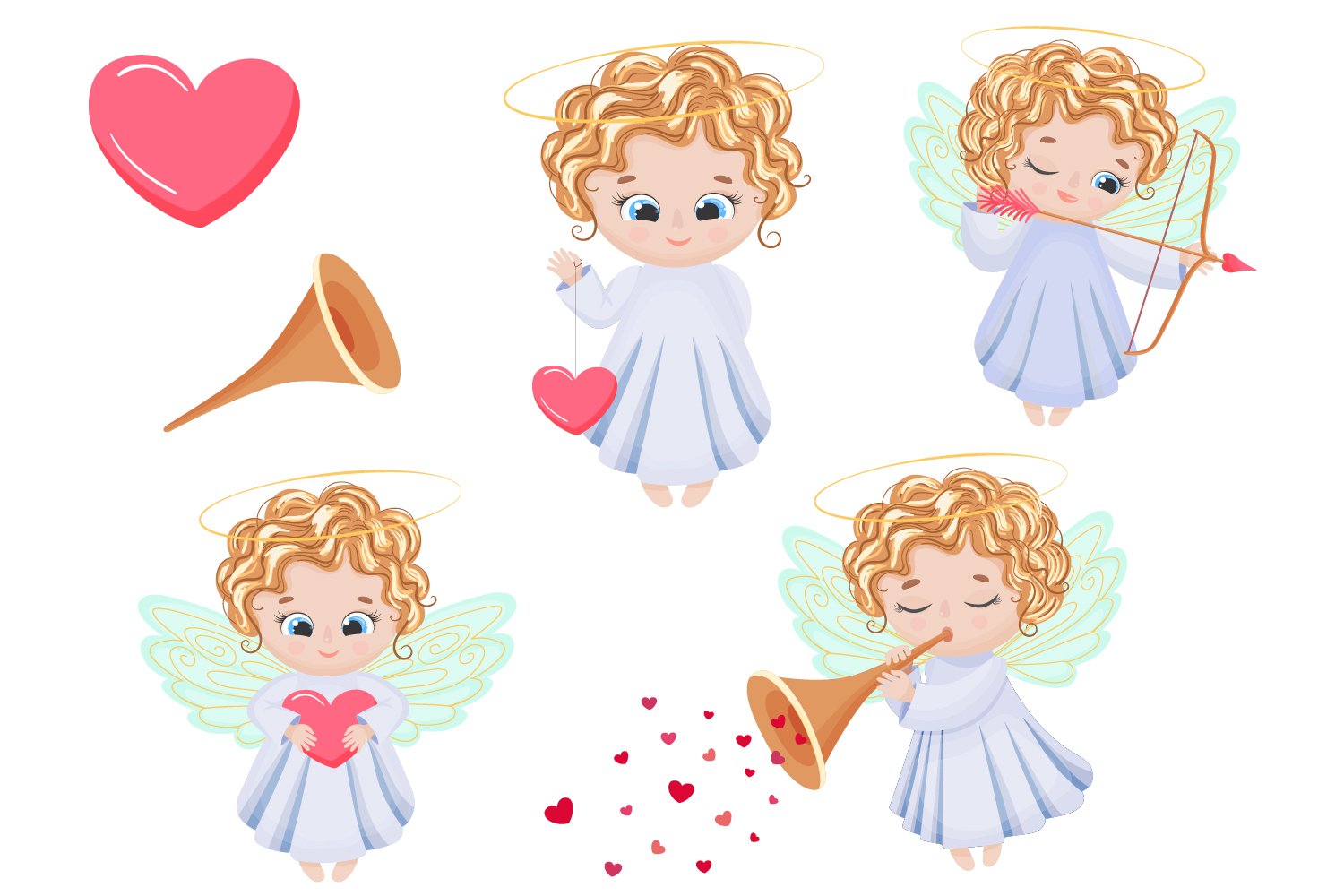 Cute Angel clipart (694753) | Characters | Design Bundles