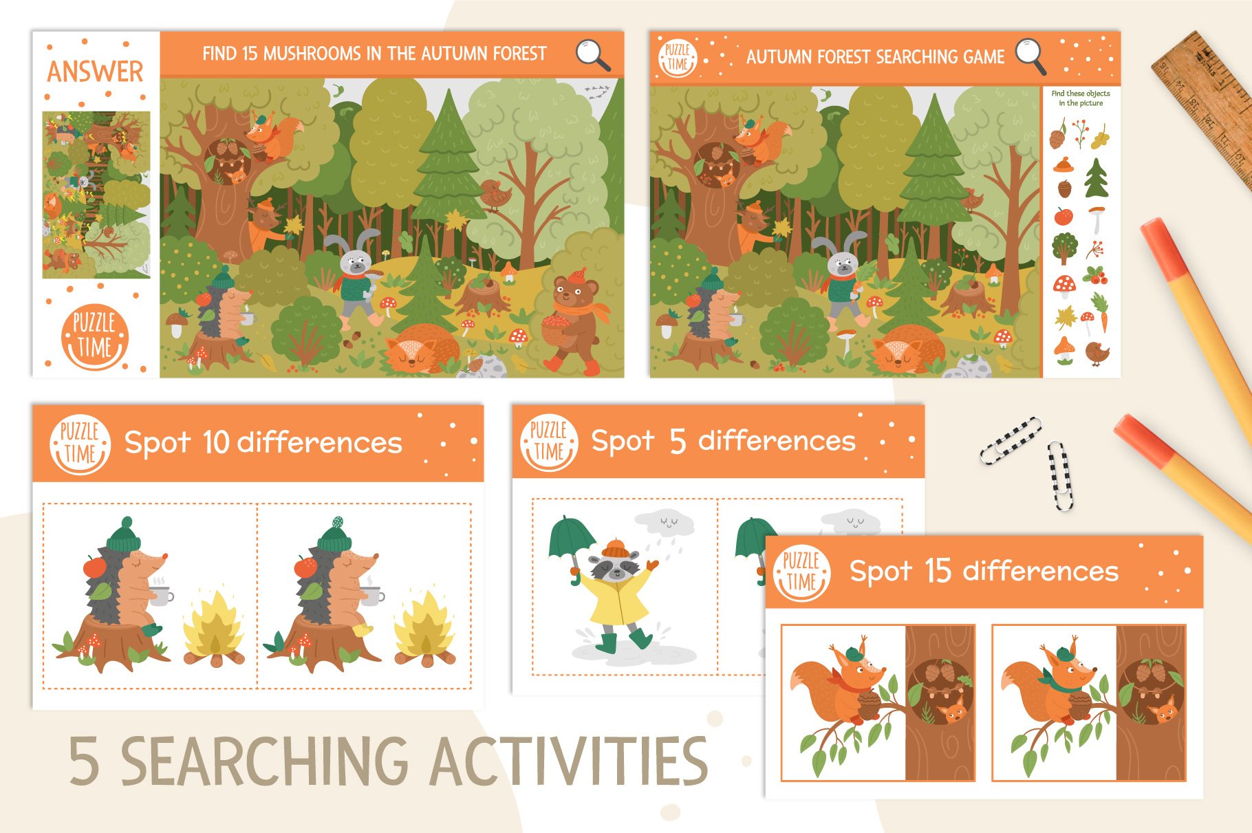Autumn Games (819769) | Illustrations | Design Bundles