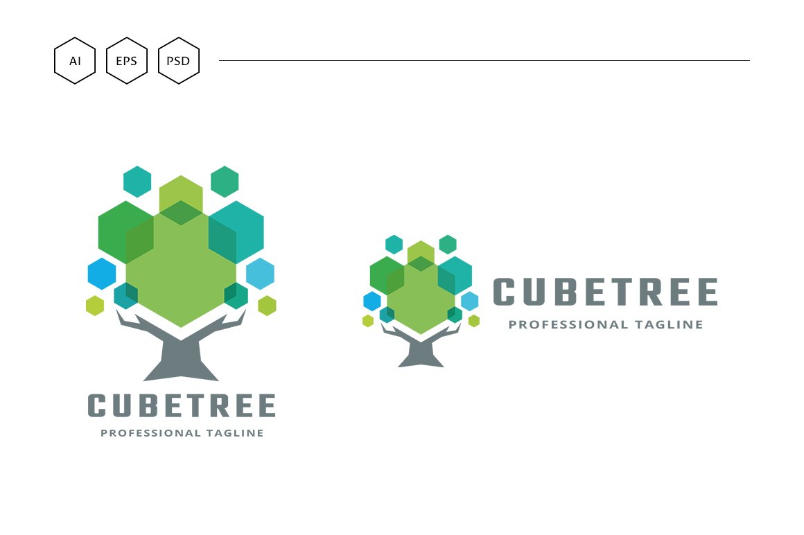 Cube Tree Logo (673459) | Logos | Design Bundles