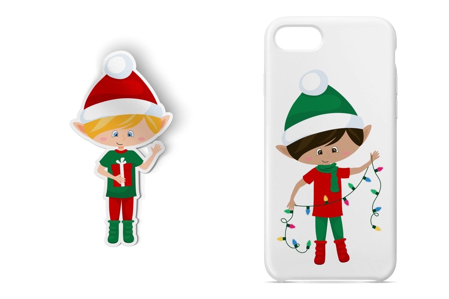 Christmas Elf Boys Clipart (391731) | Illustrations | Design Bundles