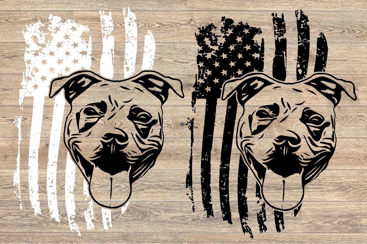 Pit bull USA Flag United States Flag america 1671s (455514) | SVGs ...