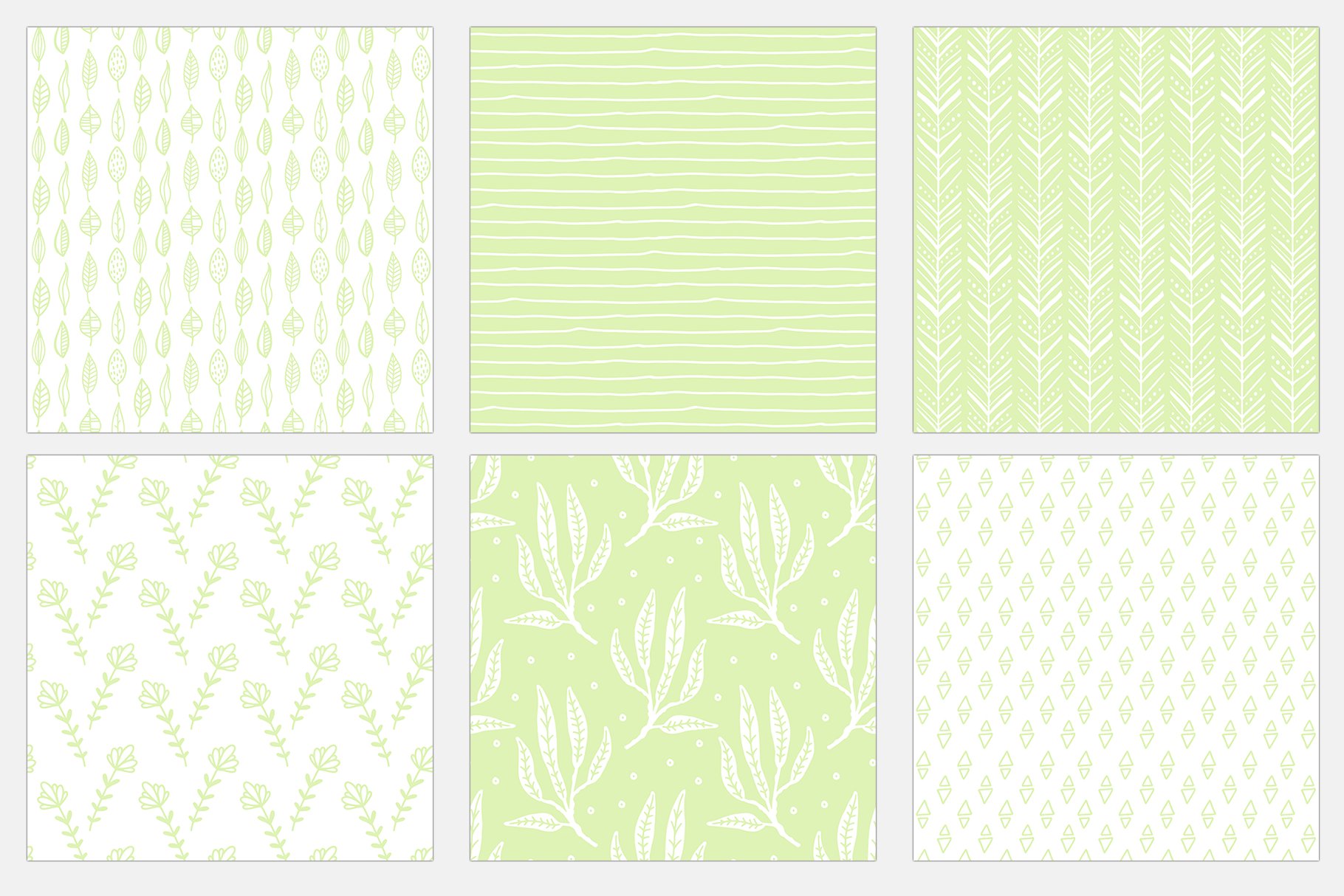 Green Tea Pastel Digital Paper Set (674734) | Patterns | Design Bundles