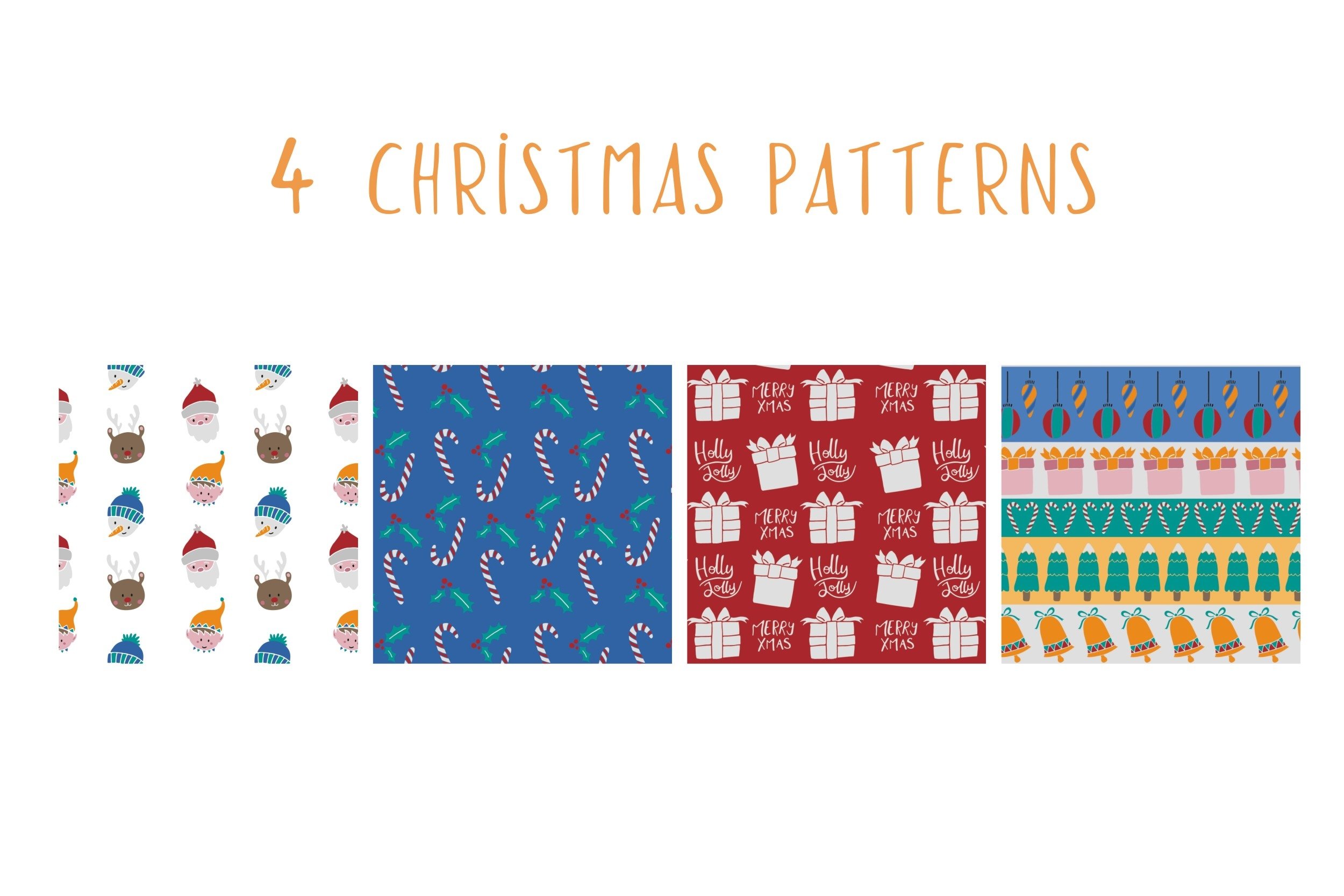 Cute Christmas illustrations, cards & patterns