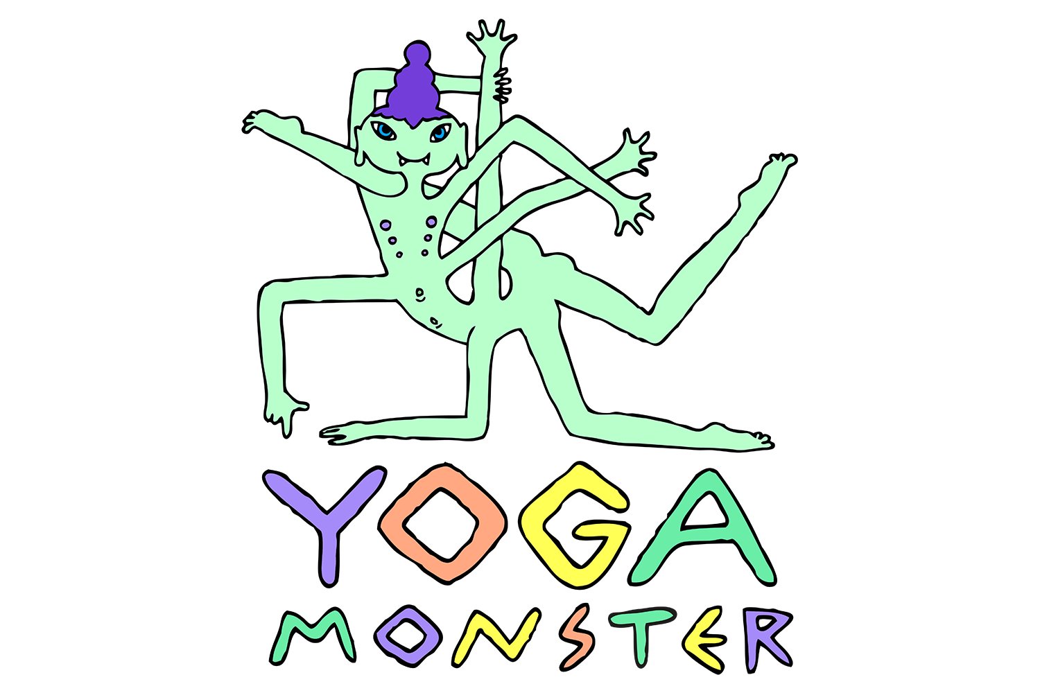 Yoga monster - svg, ai, png, jpg (1237376) | Illustrations | Design Bundles