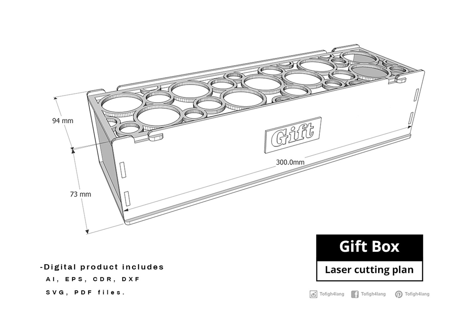 Gift Box - Laser cutting File (545809) | Cut Files | Design Bundles
