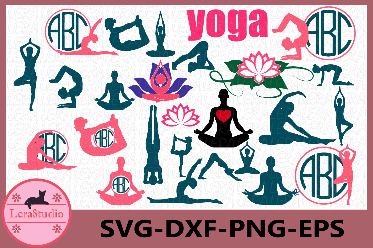 Yoga SVG, Yoga Monogram Svg, Meditation Svg, Lotus flower (239387 ...