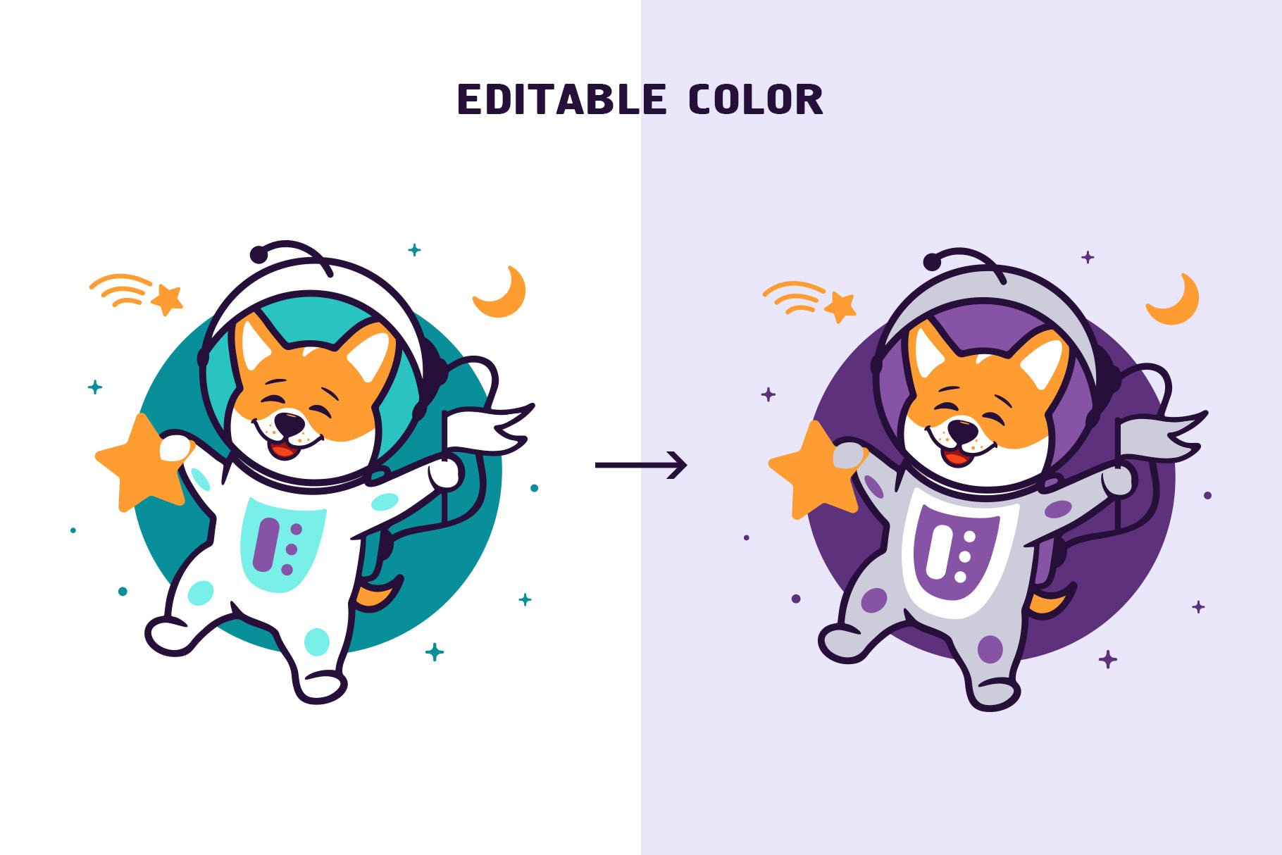 Adaptive logo in space style (675525) | Logos | Design Bundles