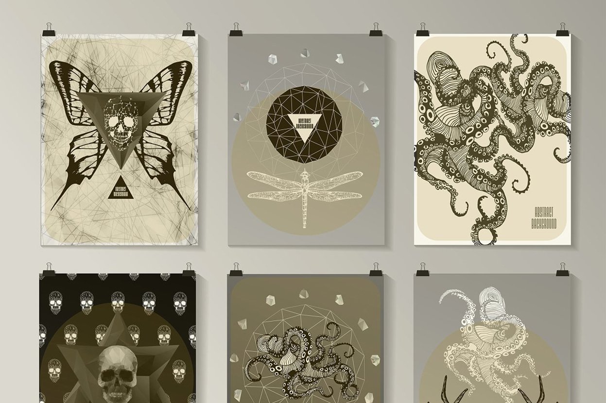 Gothic poster set (773725) | Illustrations | Design Bundles