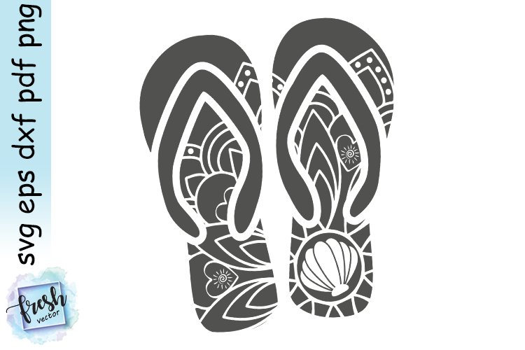 Flip flop Zentangle Svg Flip flop Mandala Summer Svg (557252) | SVGs ...