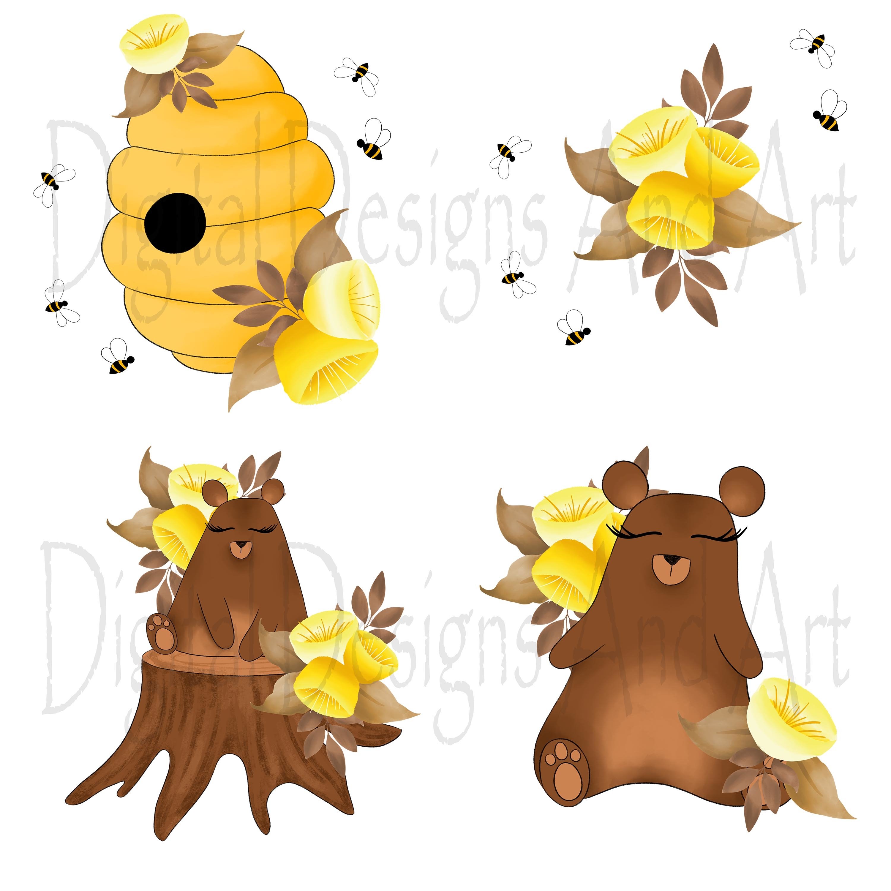 Bee a bear clipart (83028) | Illustrations | Design Bundles