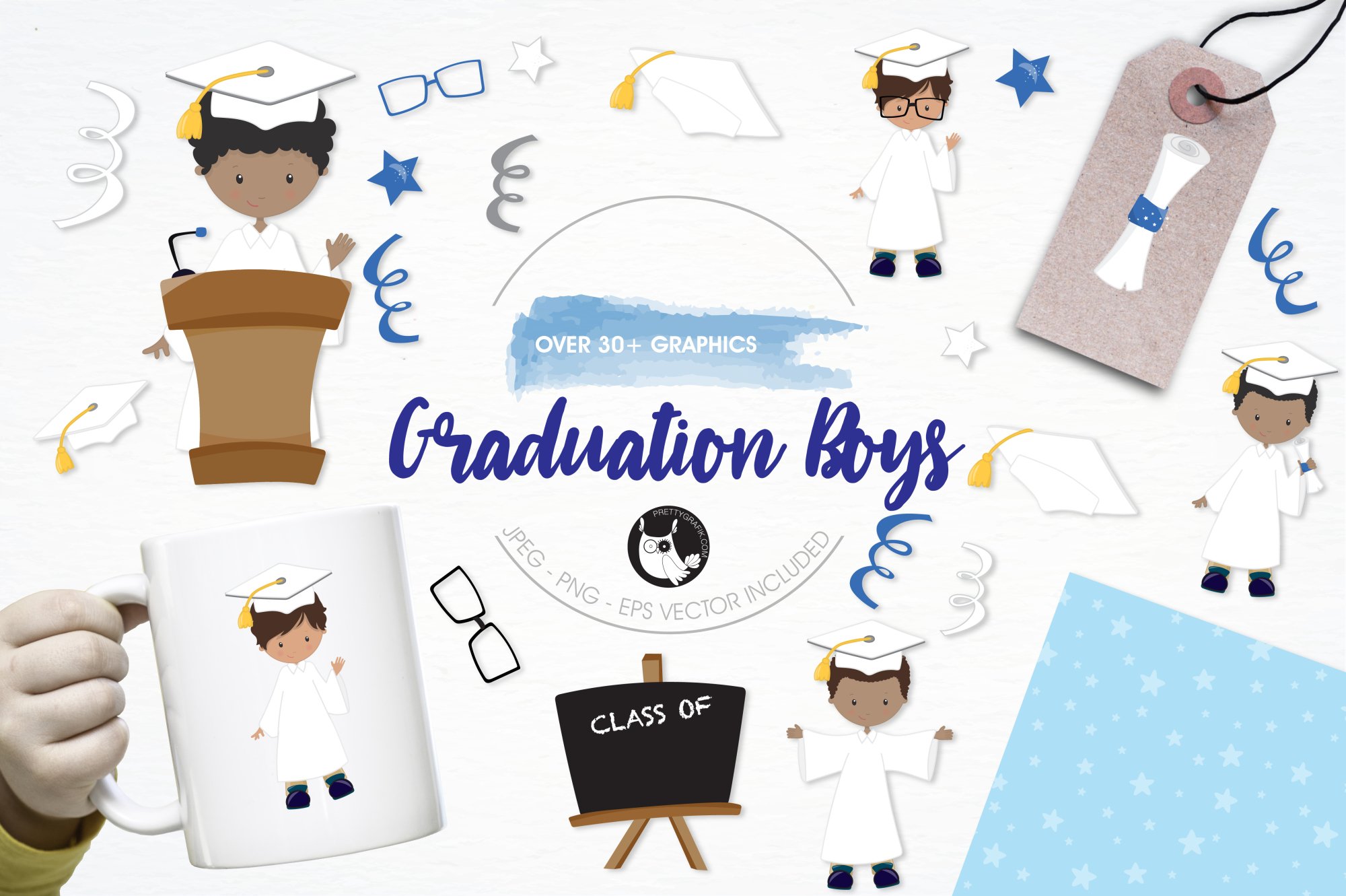 Graduation Boys graphics and illustrations (14453) | Illustrations ...