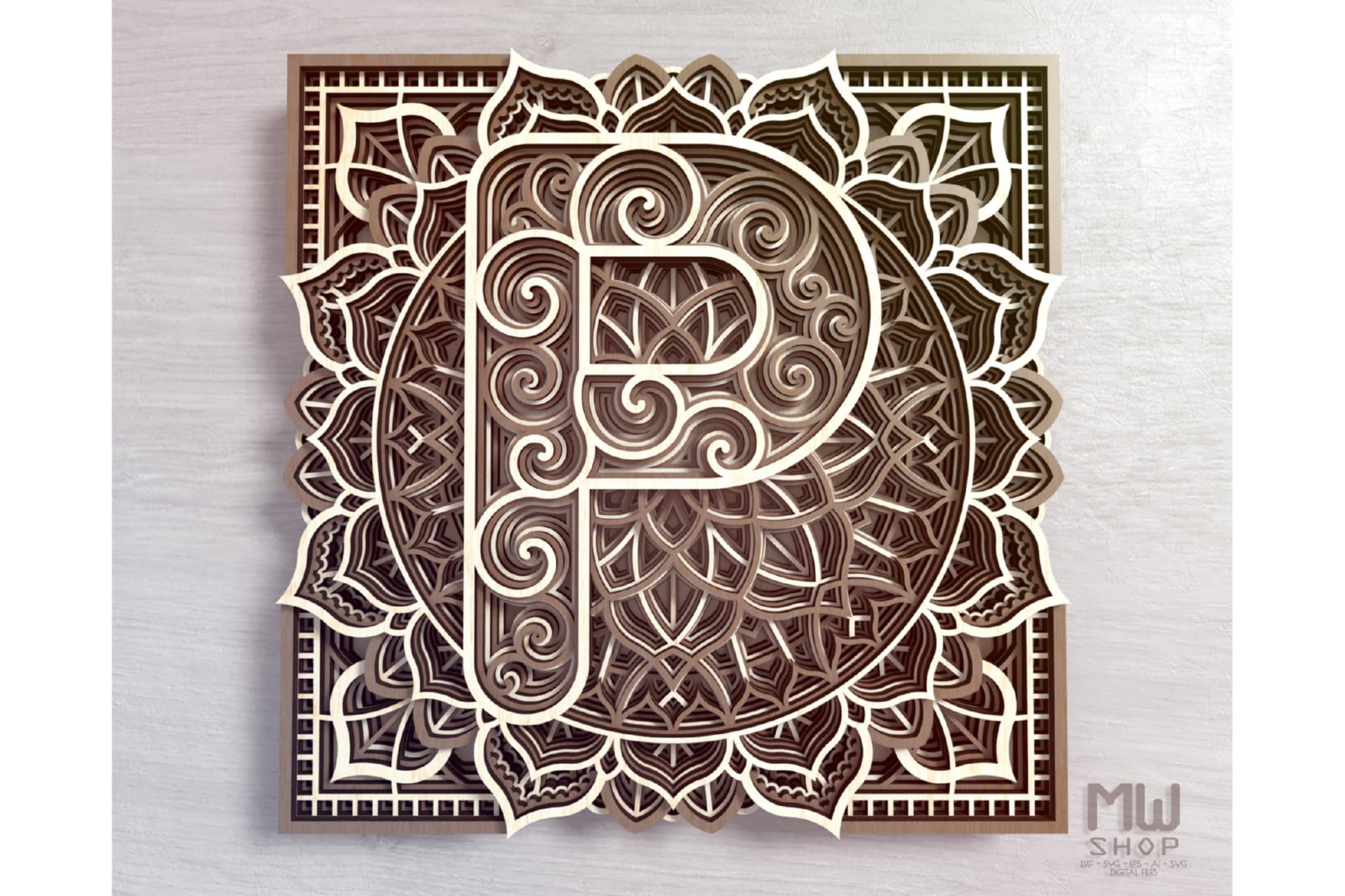 Mandala Letter P, Alphabet letter P pattern, Letter P SVG (580190 ...