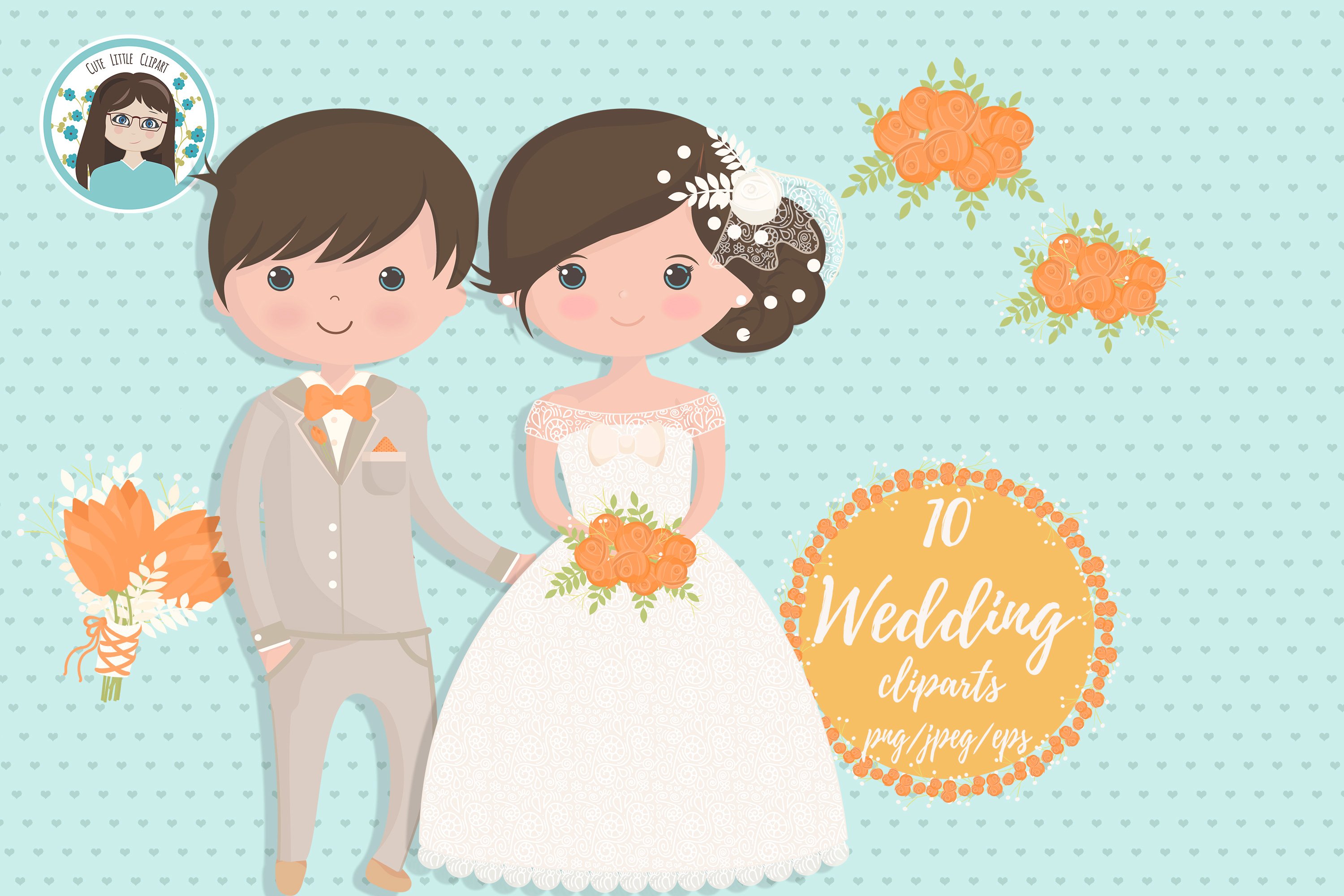 Wedding characters clipart (463534) | Characters | Design Bundles