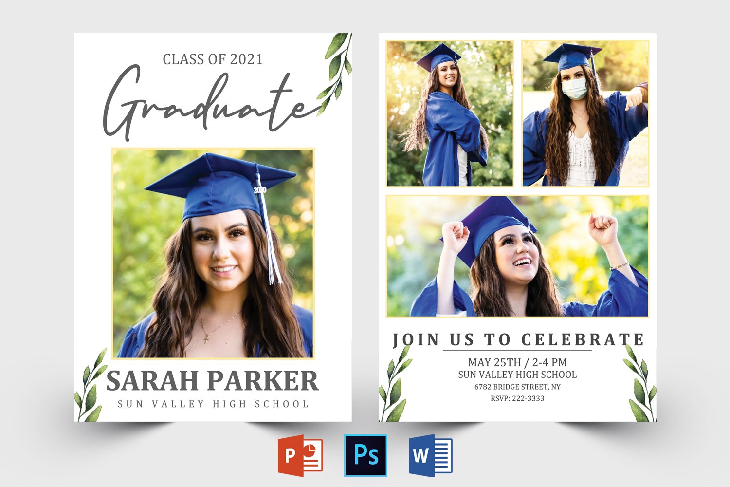 Blue Graduation Announcement Template Graduation Ubicaciondepersonas 