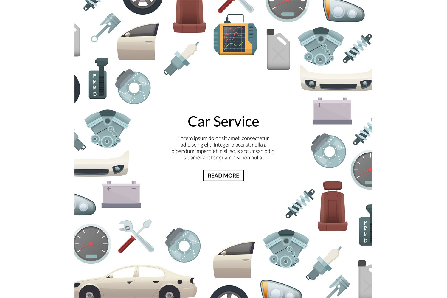 Vector car parts background illustration with text (871924 ...