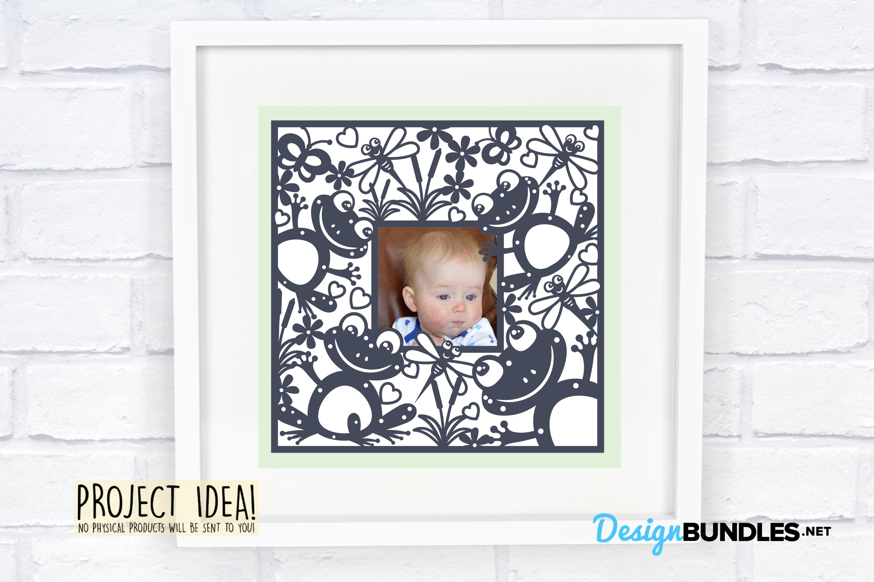 Frog frame, Kids paper cut design