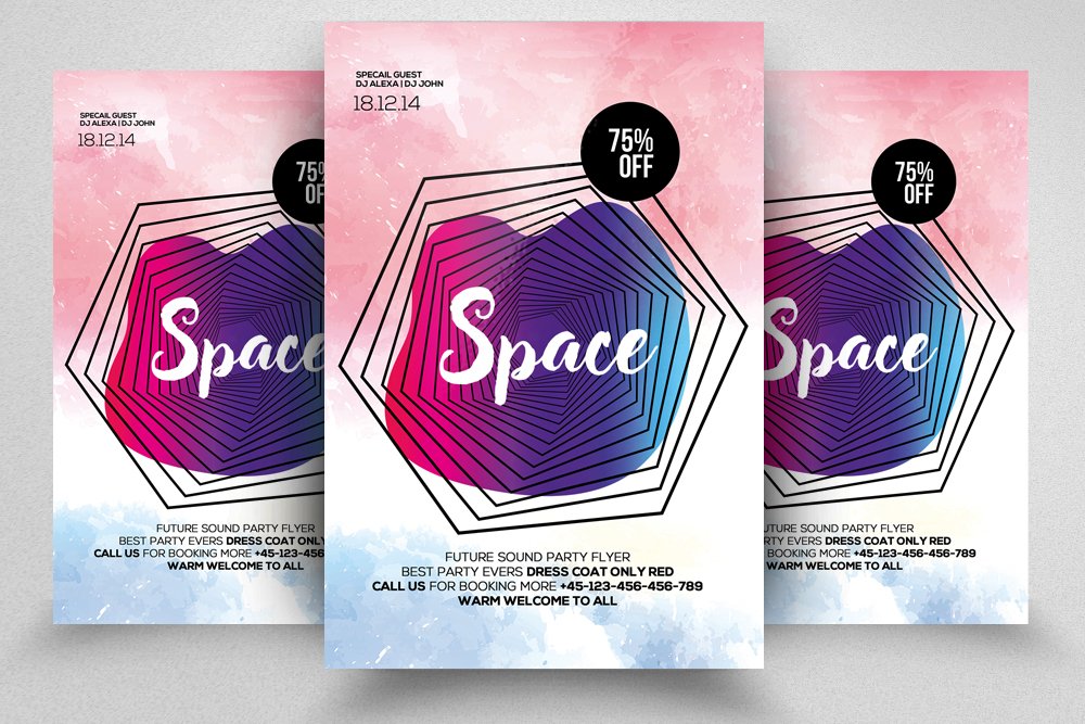 Space Flyer/ Poster Template (228642) | Flyers | Design Bundles