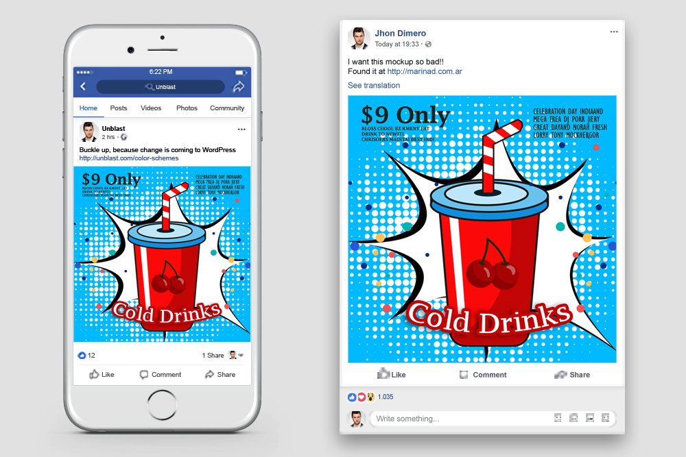 Summer Cold Drinks Ad FB Post Banner (846680) | Facebook | Design Bundles