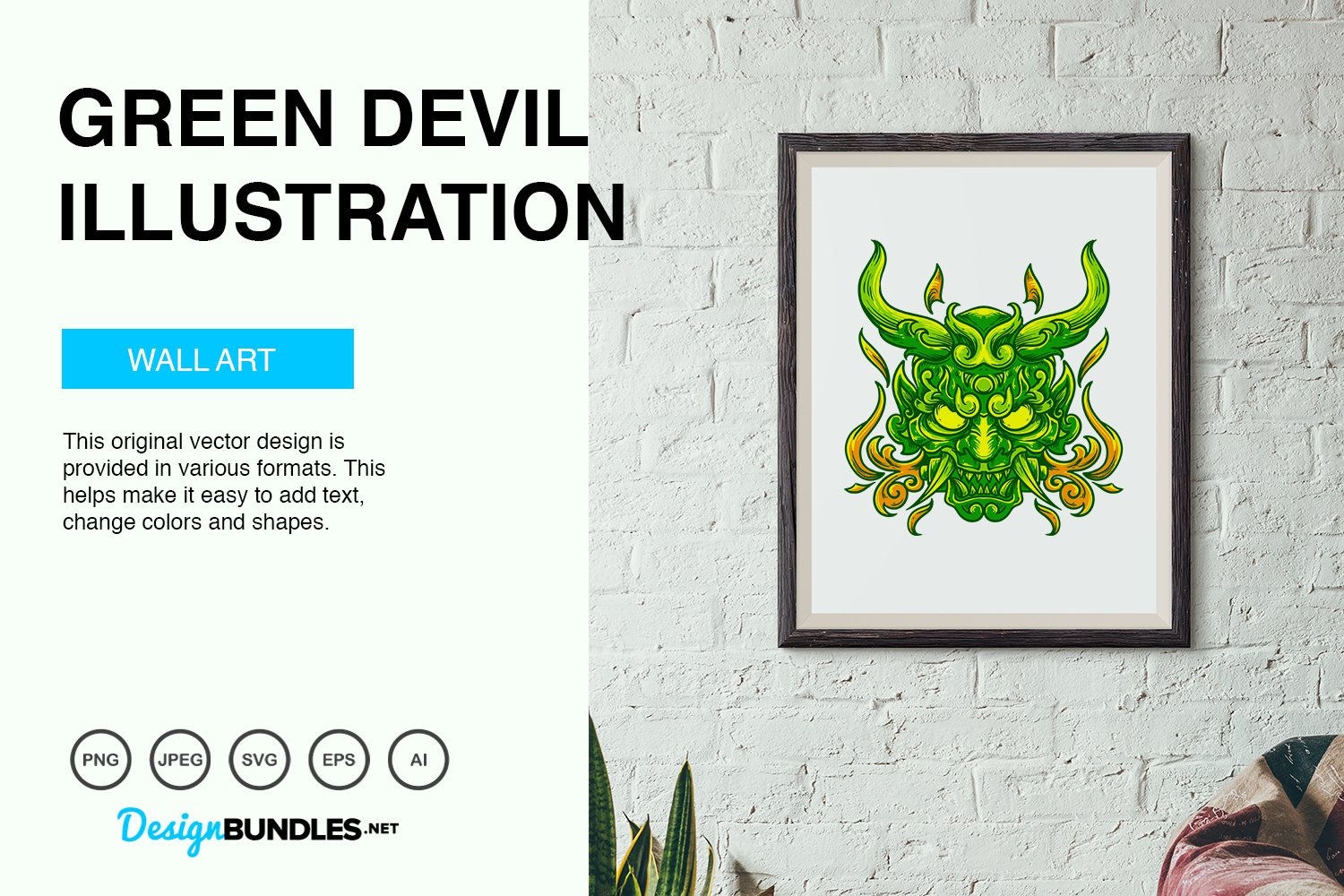 Green Devil Vector Illustration