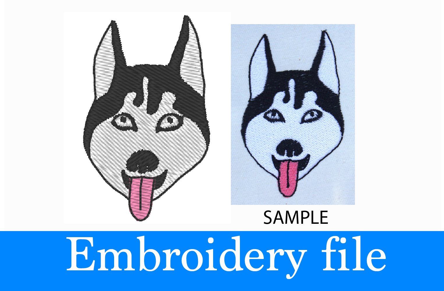 Siberian Husky Embroidery Design 1.54x2.5' (83759) | Embroidery Designs ...
