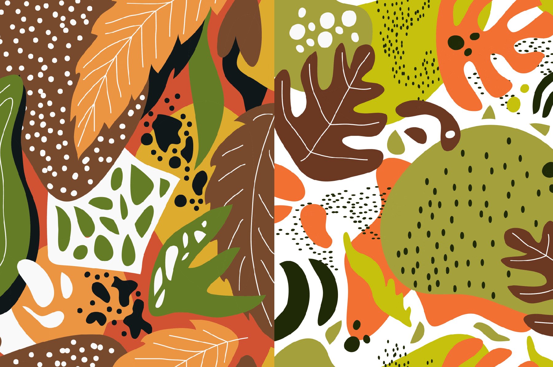 Fall seamless patterns set, autumn digital papers (913853) | Papers ...