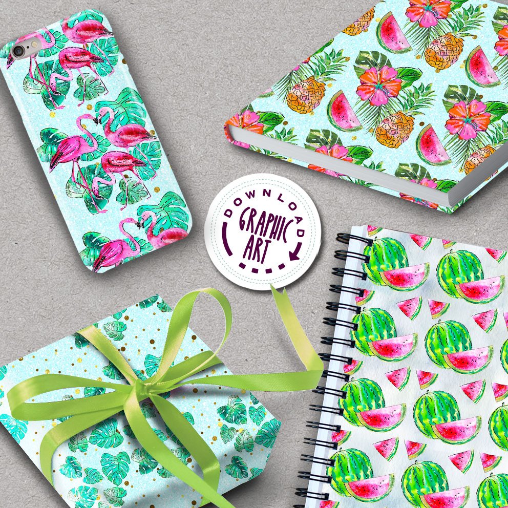 Tropical Summer (107355) | Patterns | Design Bundles