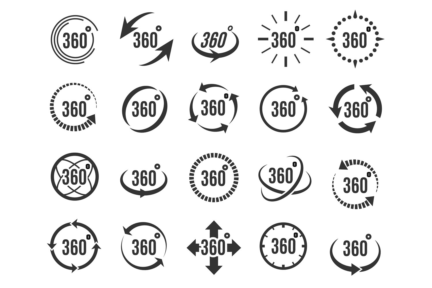Panoramic 360 icons (1202417) | Icons | Design Bundles