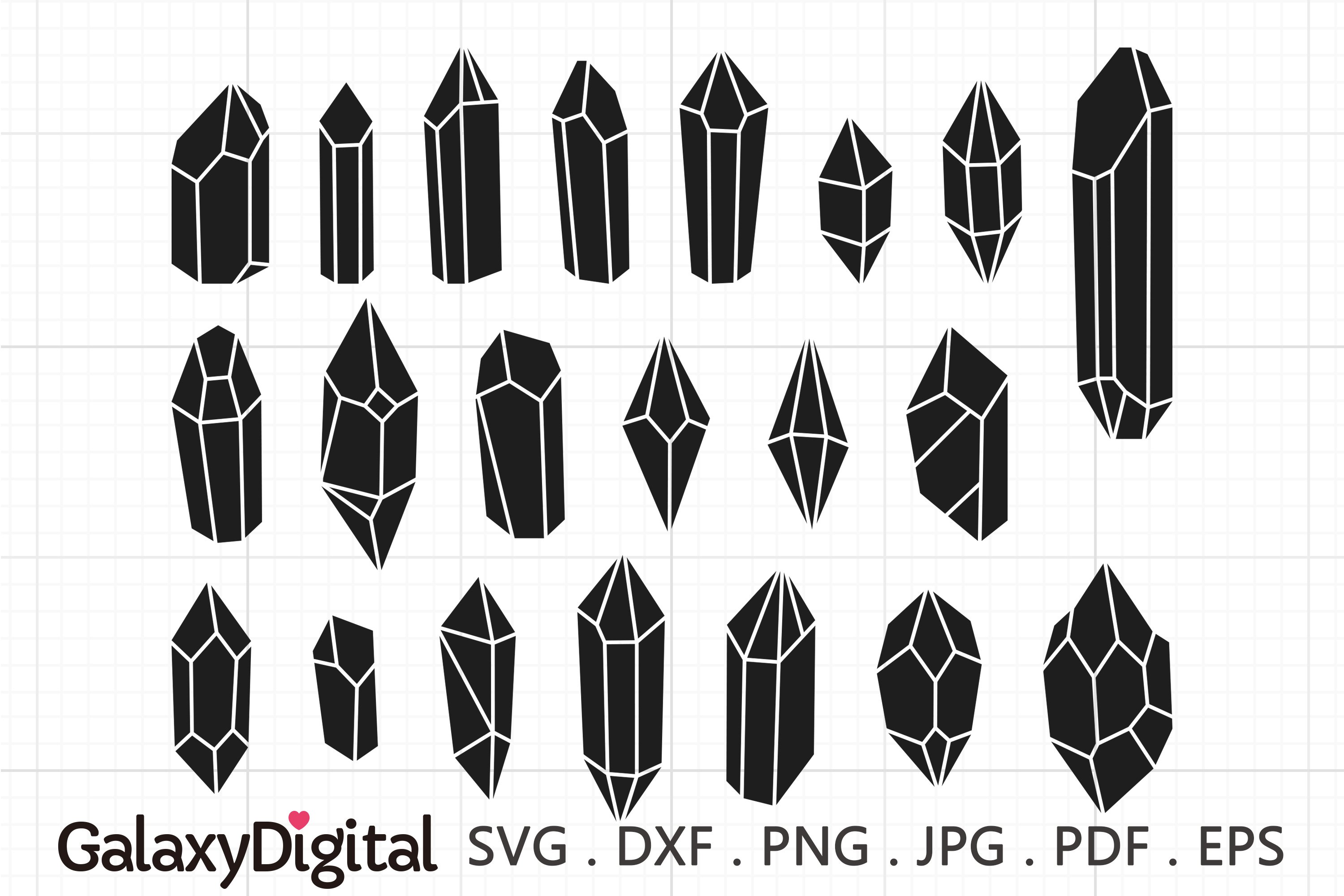 Crystal SVG, Gemstone SVG (1008418) | Cut Files | Design Bundles