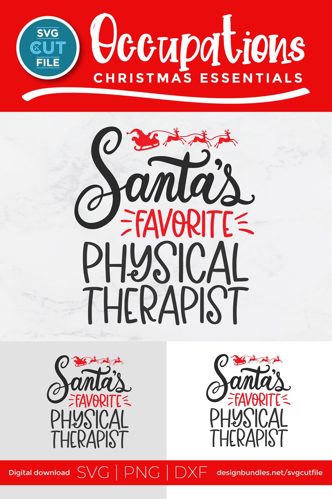 Christmas Physical Therapist svg -Santa's favorite PT svg (899574 ...