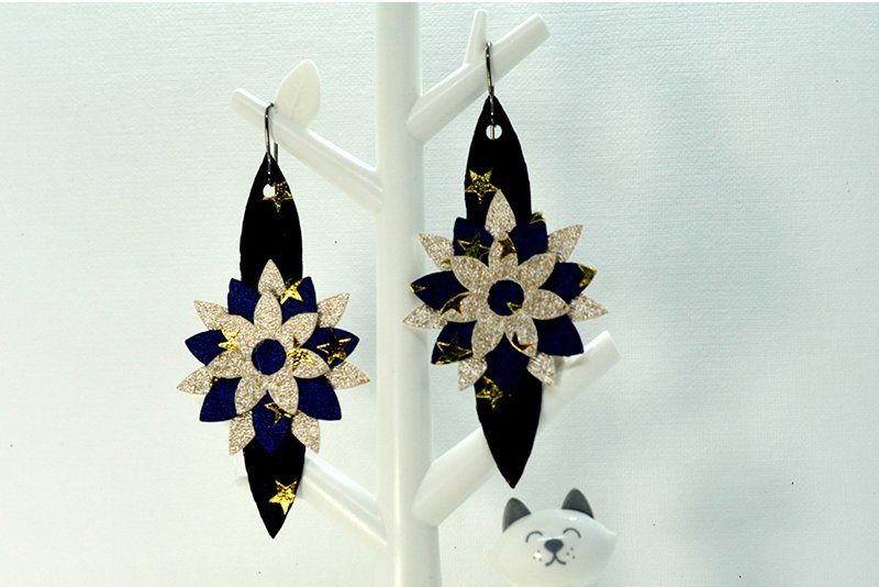 Flower earrings template SVG, DIY earrings template bundle (346994 ...