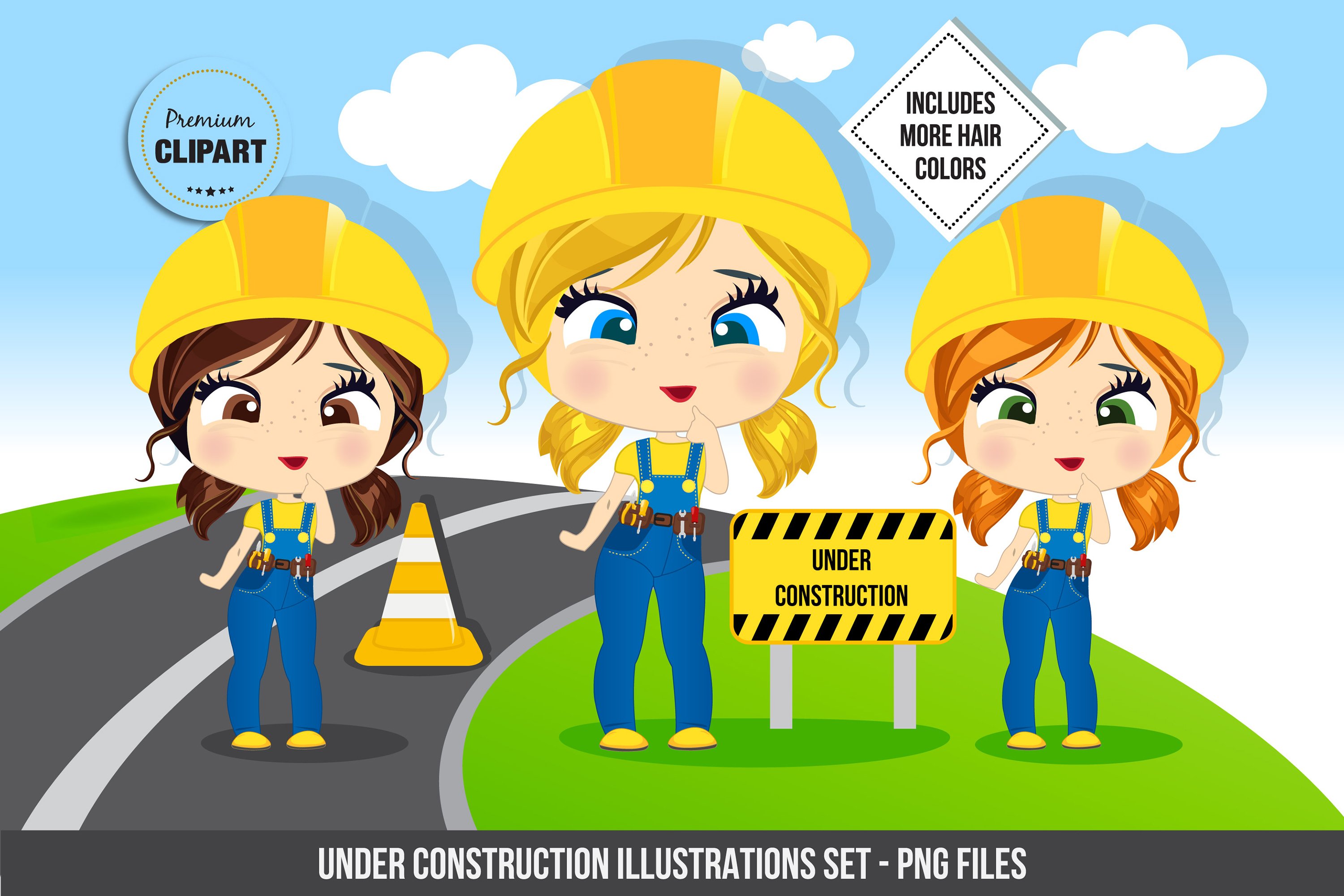 Construction girl graphics, Construction illustrations (278423 ...