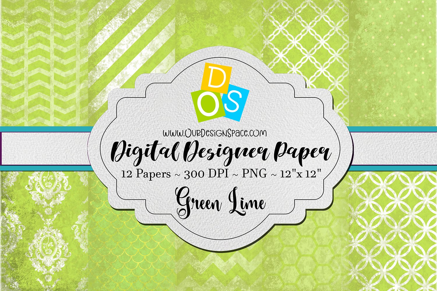 Green Lime Digital Designer Paper & Patterns bundle (649656) | Patterns ...