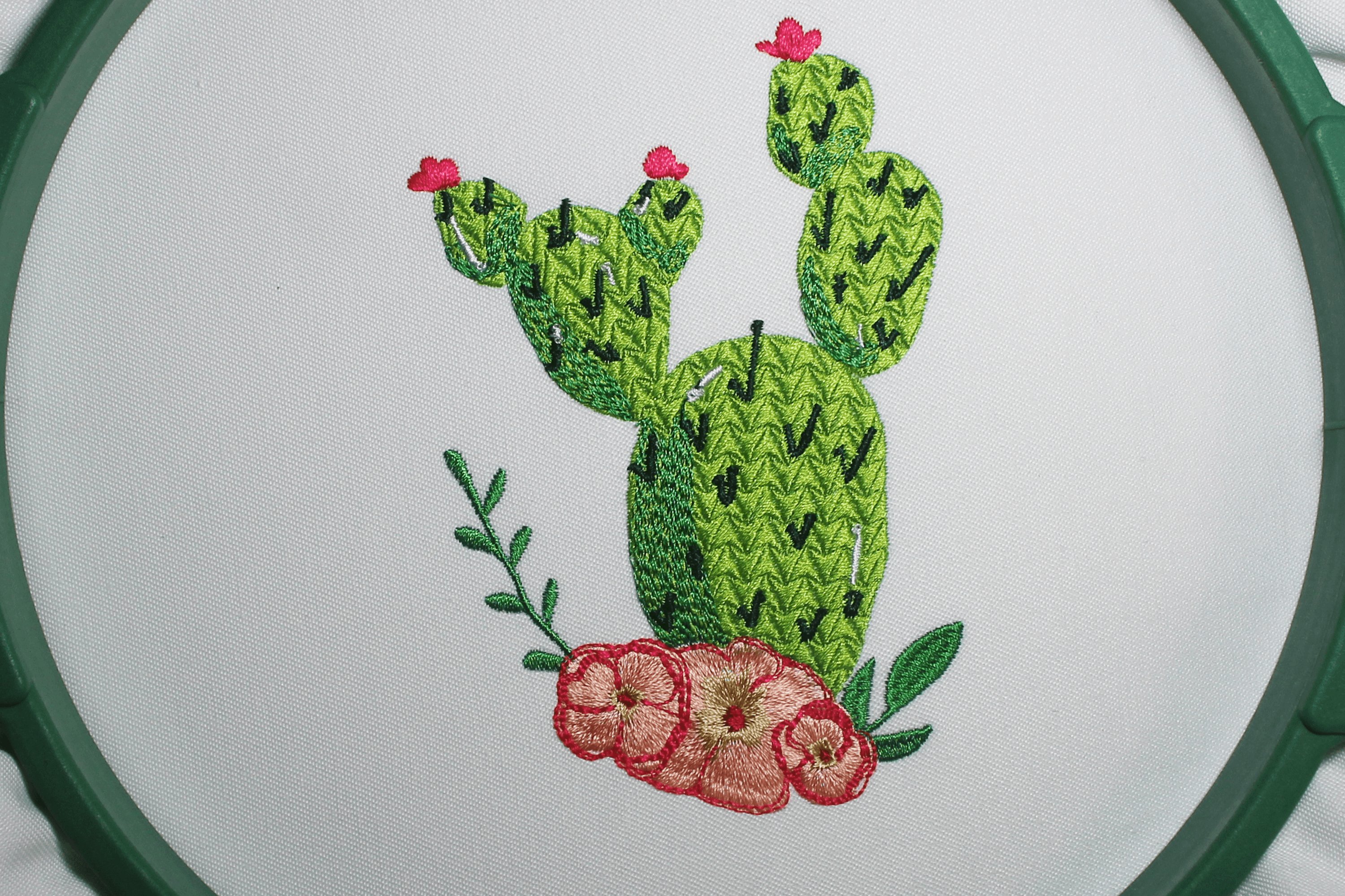 Cactus Flower embroidery 3 sizes