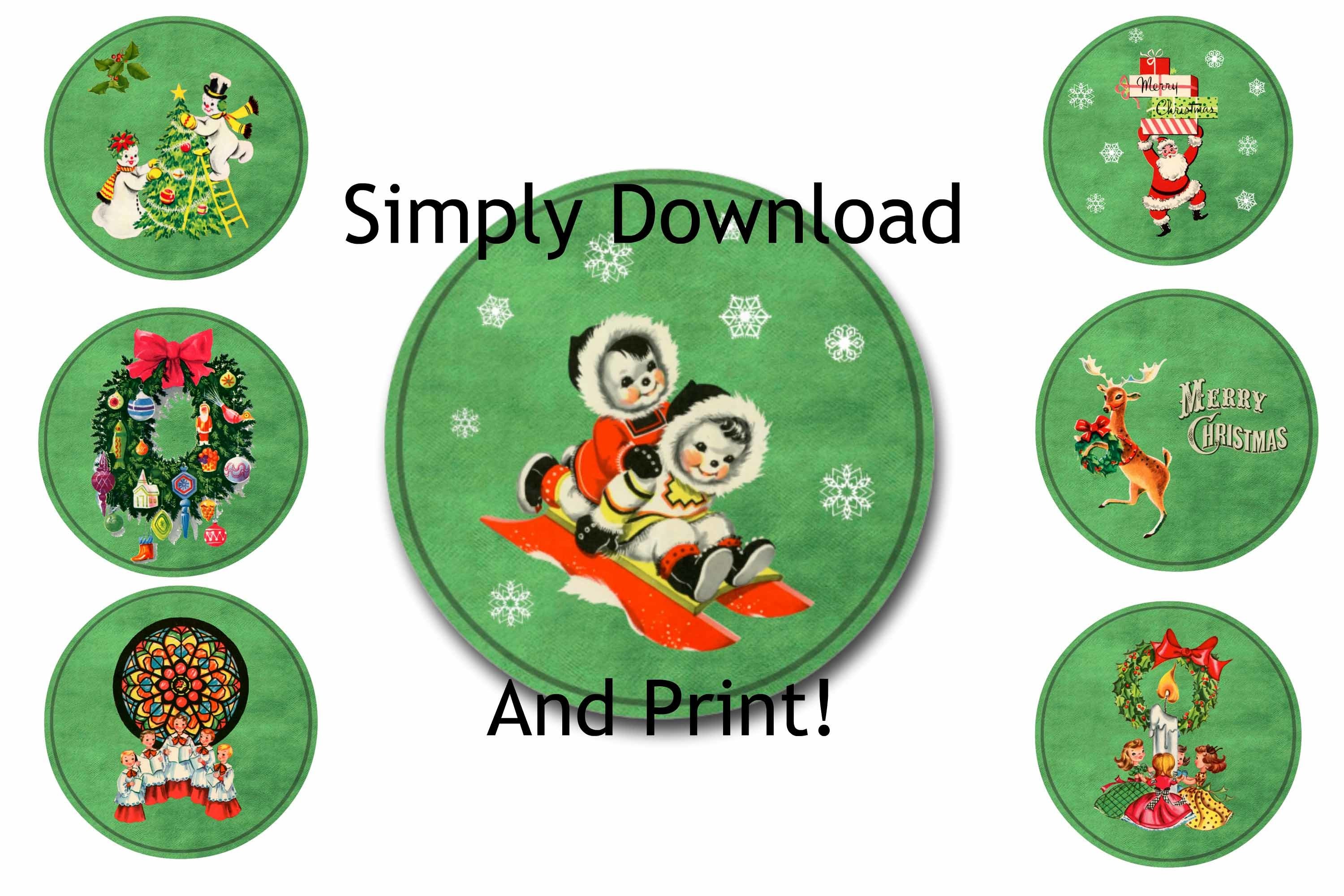 Retro Christmas Printable Gift Tags (831658) | Elements | Design Bundles