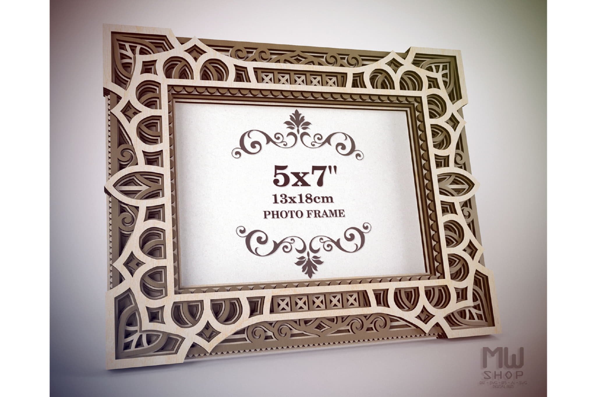 F17 - Multilayer Photo Frame, Laser Cut 5x7 Photo Frame DXF (580018 ...