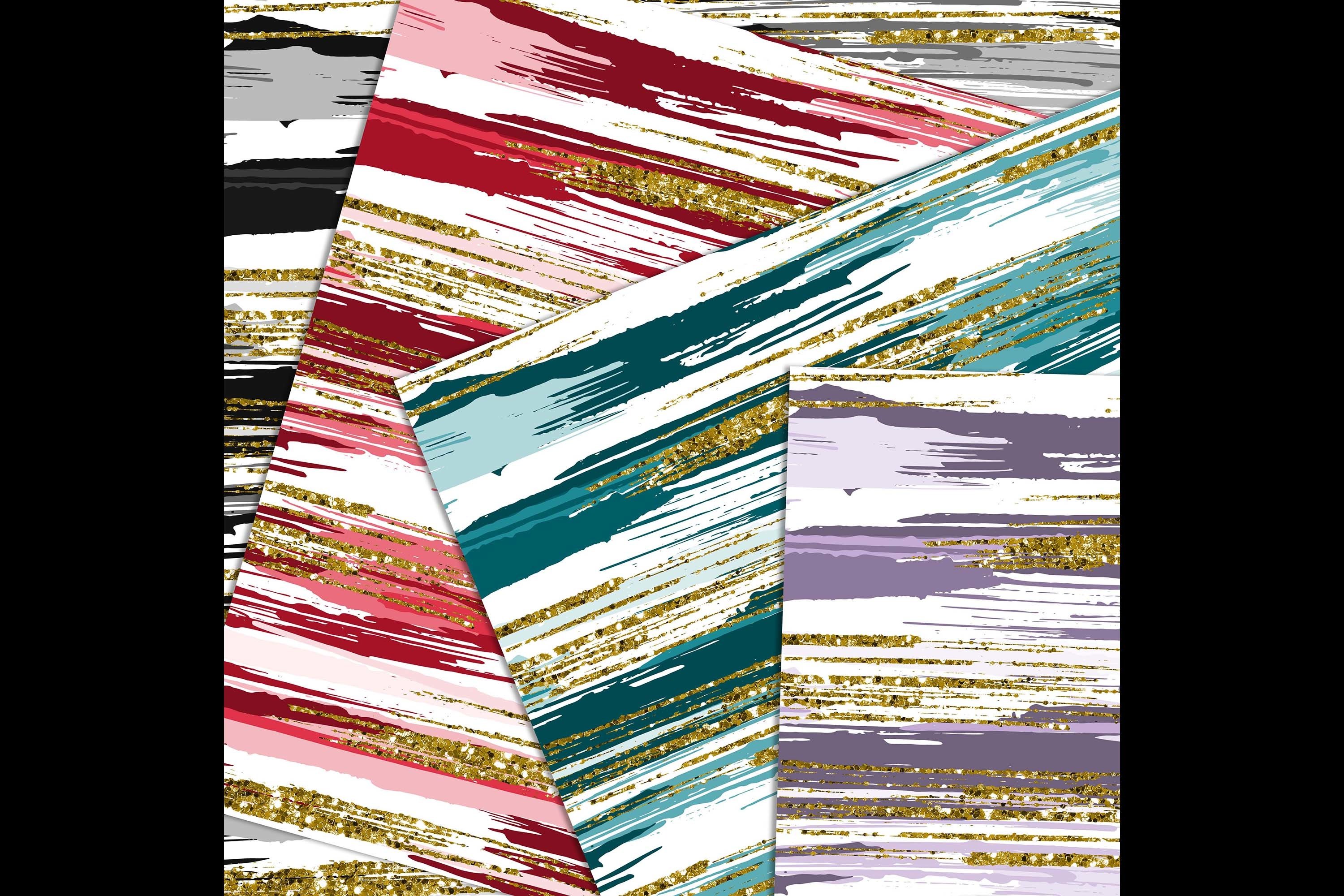 100 Seamless Gold Glitter and Brush Stroke Digital Papers (217854 ...