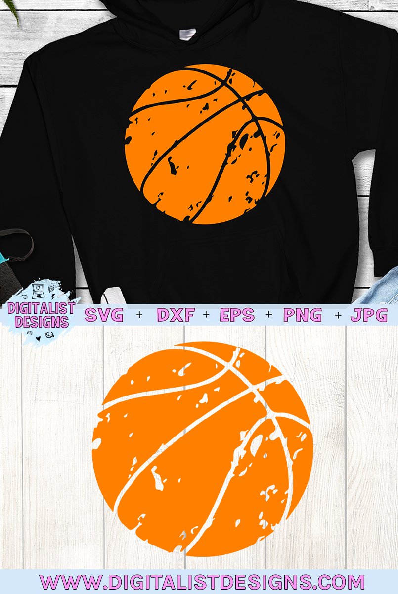 Distressed basketball svg, basketball clipart (64858) | Cut Files ...