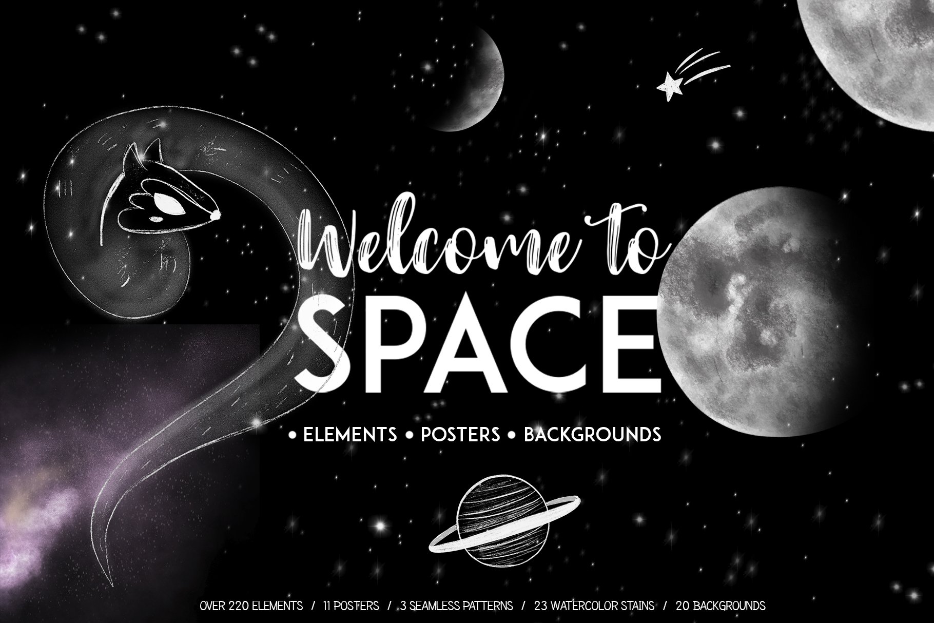 Welcome to Space clipart. Galaxy set