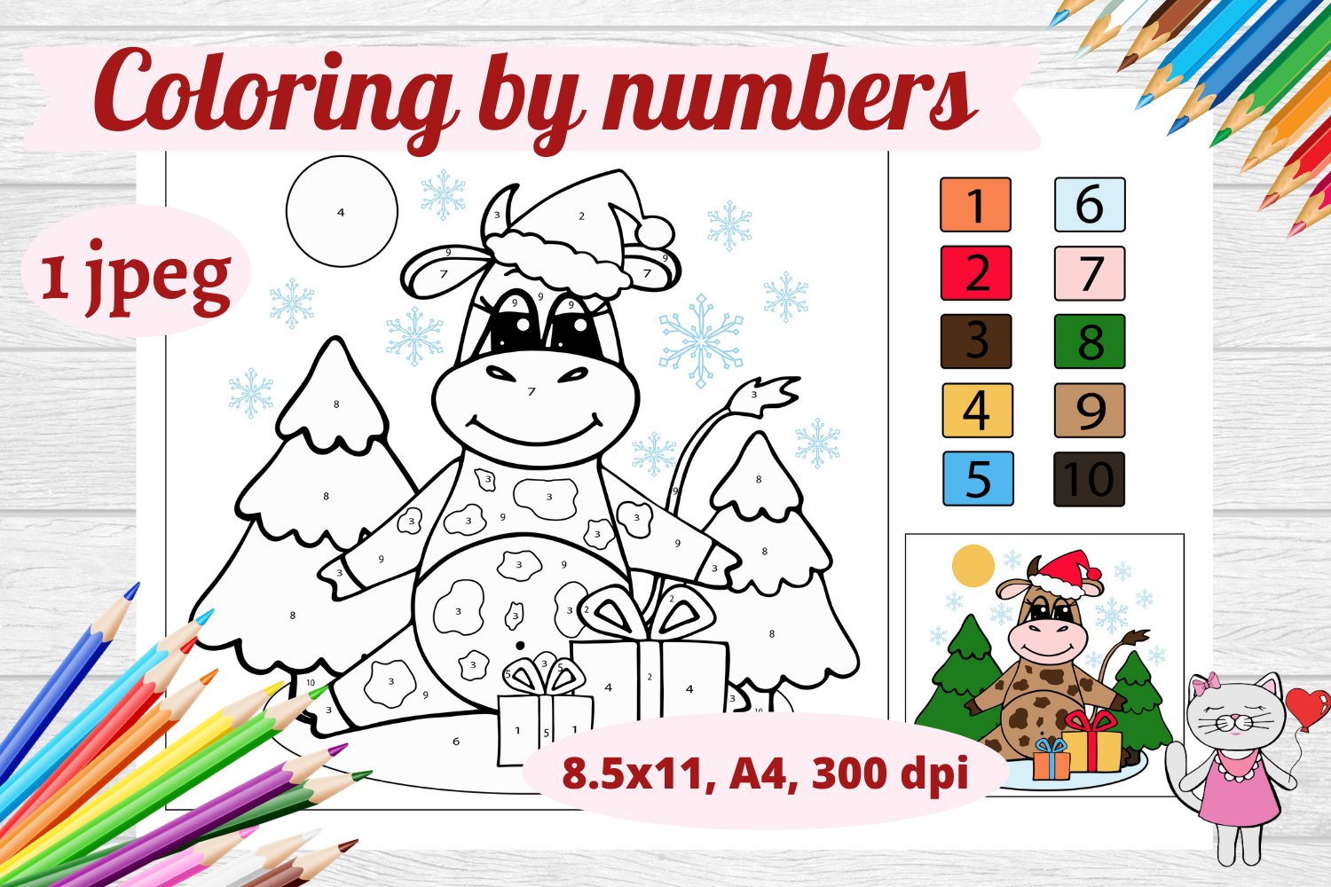 Animal Numbers Coloring Pages