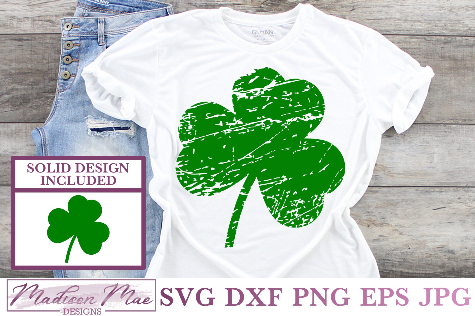 Distressed Shamrock, St. Patrick's Day SVG (482570) | Cut Files ...
