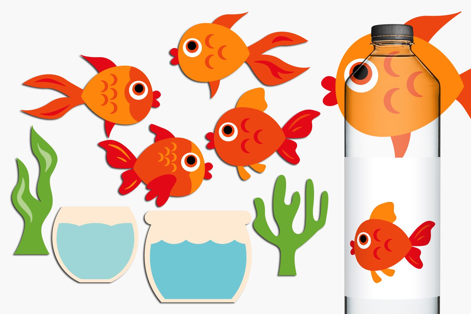 Goldfish Aquarium Clip Art Illustrations Bundle (81856) | Illustrations ...