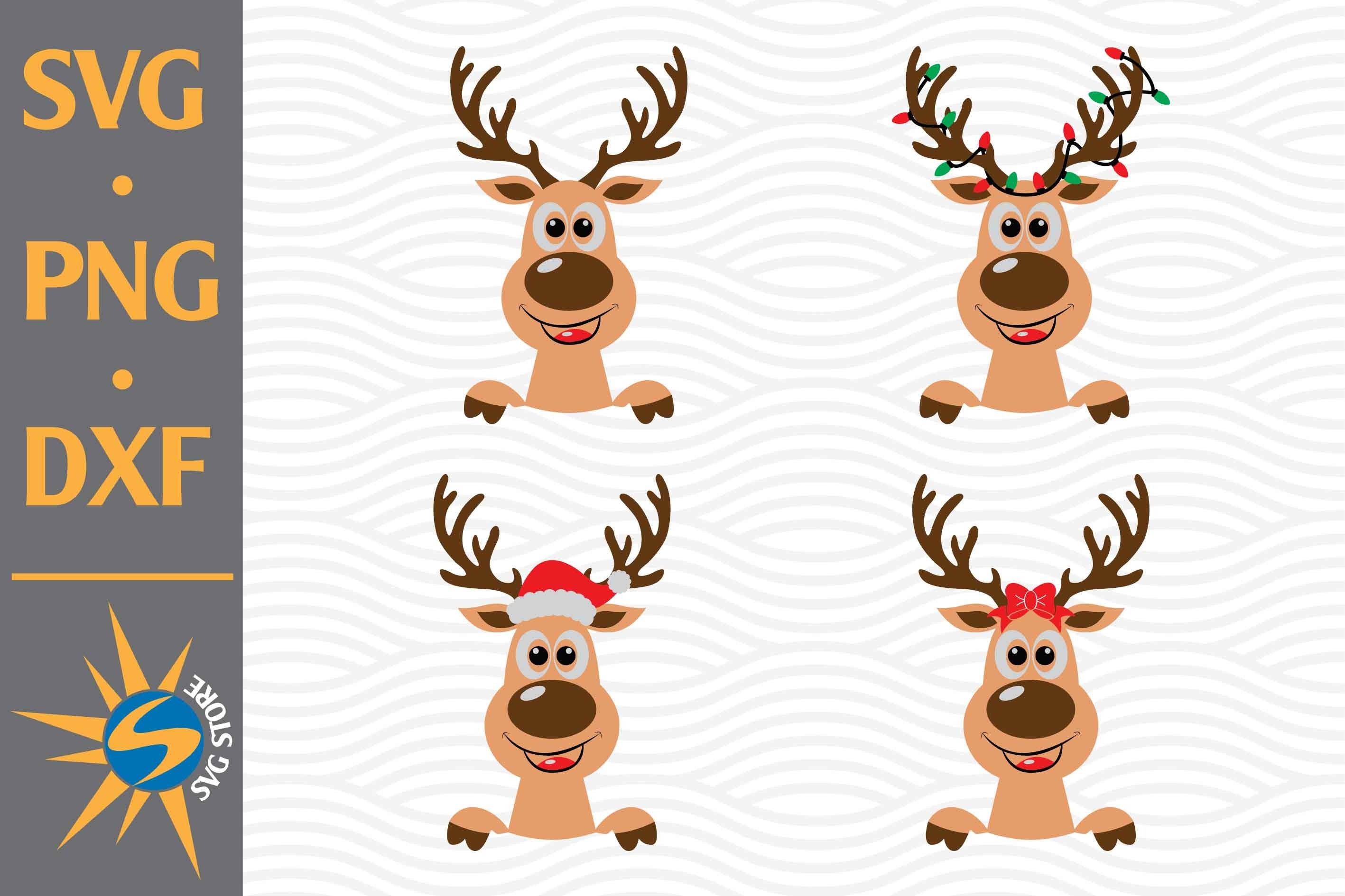 Reindeer Christmas SVG, PNG, DXF Digital Files Include (923879) | Cut ...