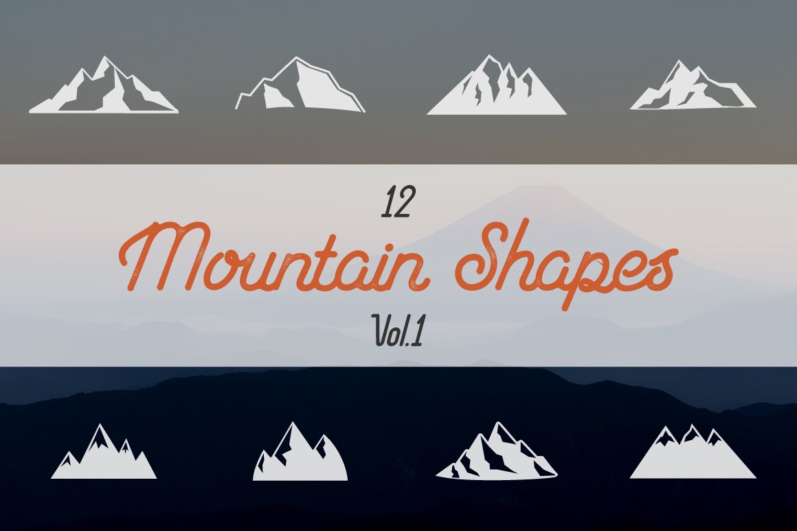 Mountain Shapes Collection. Vol.1 (7386) | Illustrations | Design Bundles