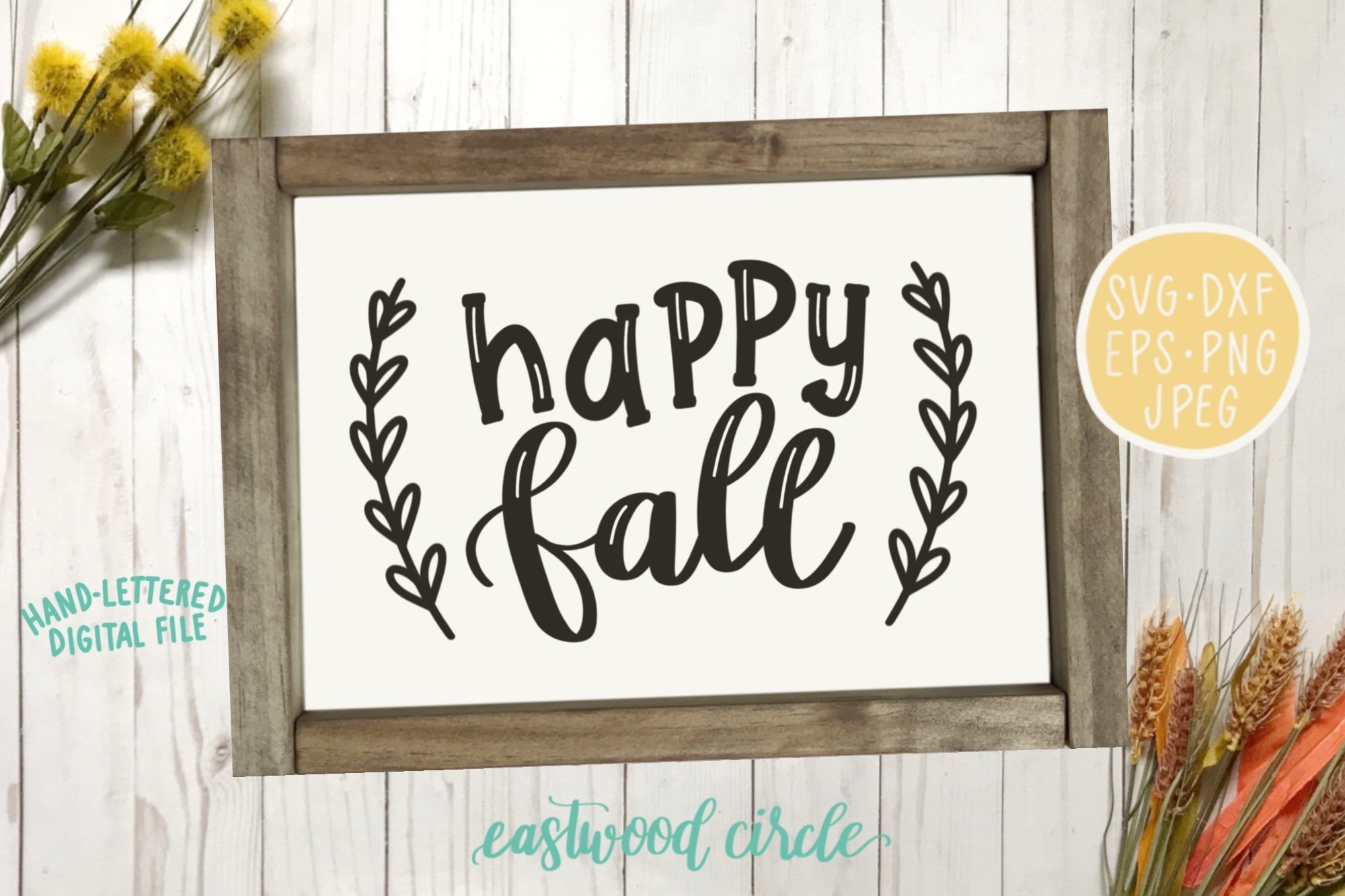 Happy Fall Hand Lettered SVG (125316) | SVGs | Design Bundles