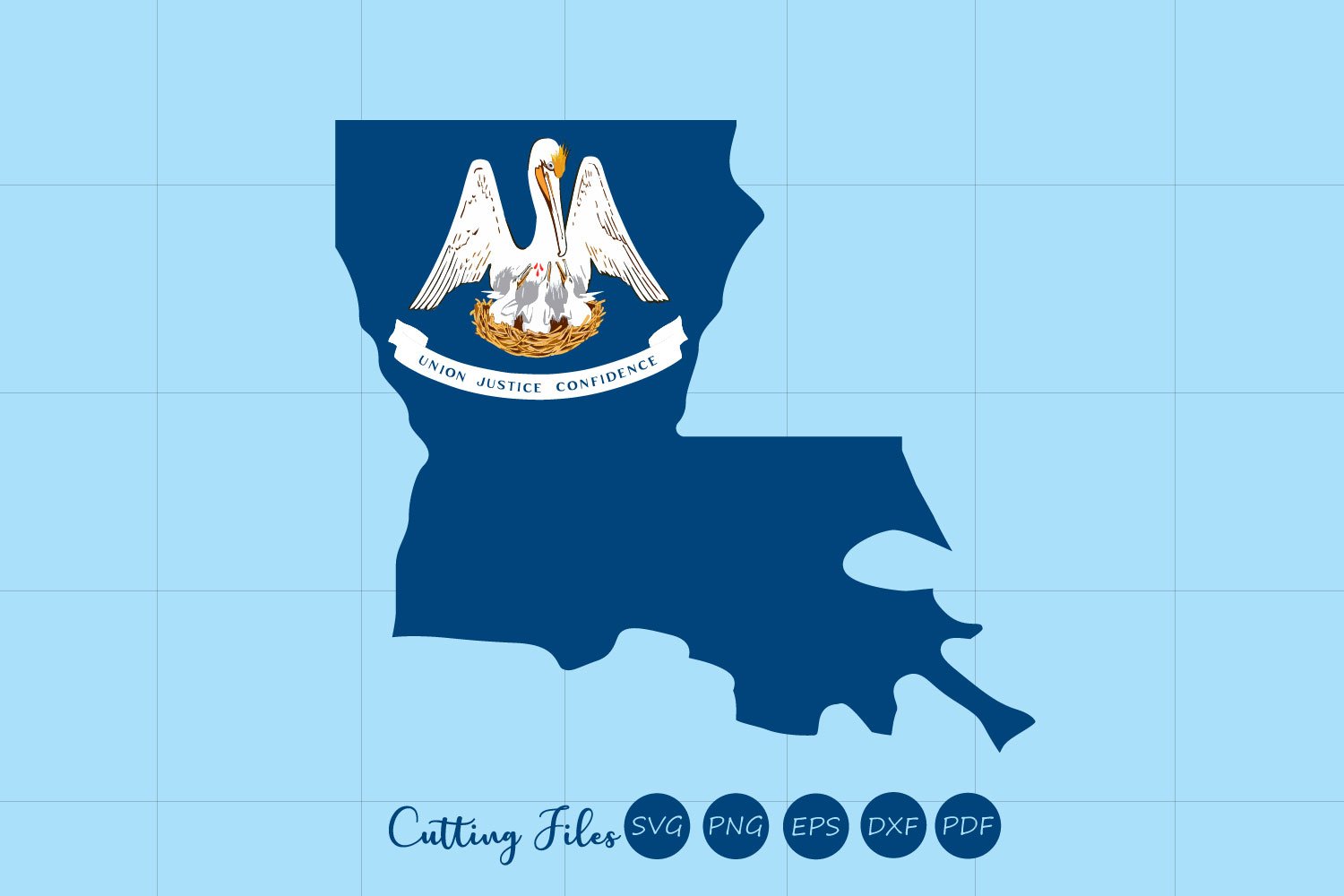 Louisiana state with flag background (566743) | Cut Files | Design Bundles