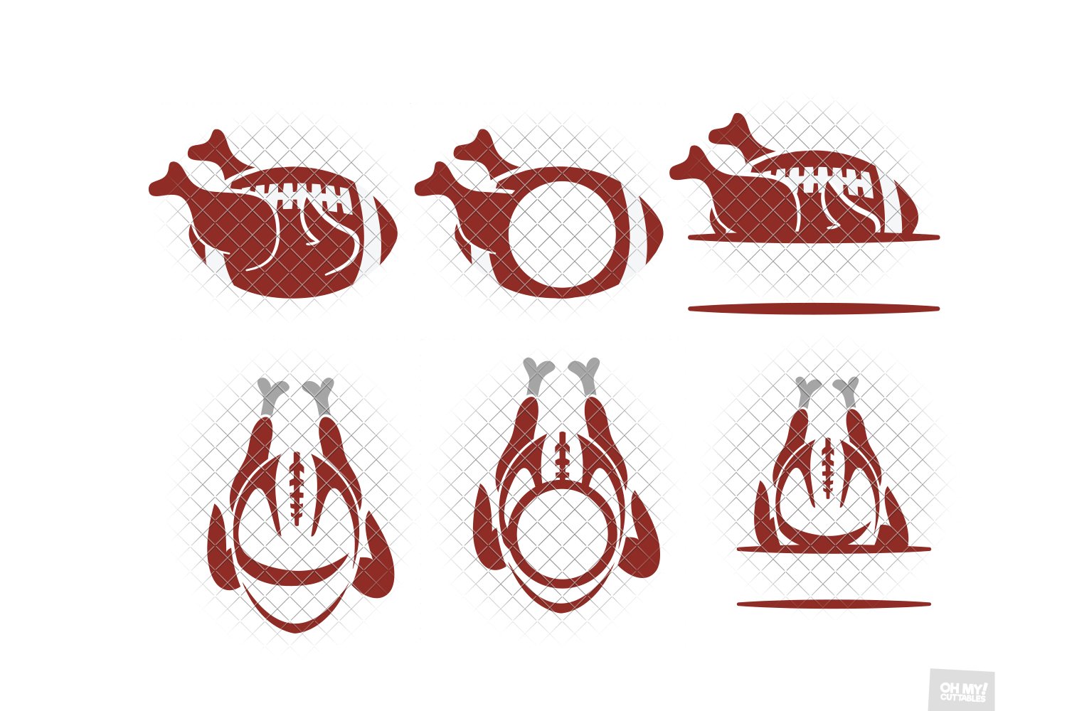 Football Turkey SVG Monogram in SVG, DXF, PNG, EPS, JPEG (122316) | Cut ...